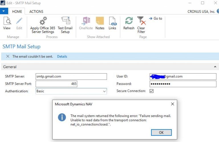Using Gmail Account with SMTP Setup with Dynamics Business Central ...